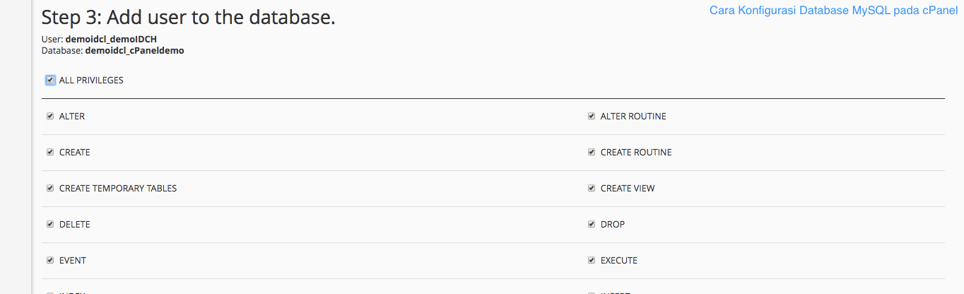 Cara Konfigurasi Database MySQL pada cPanel - IDCloudHost